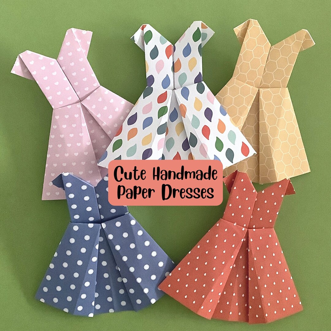 Cute Handmade Paper Dresses Origami Scrapbooking Junk - Etsy