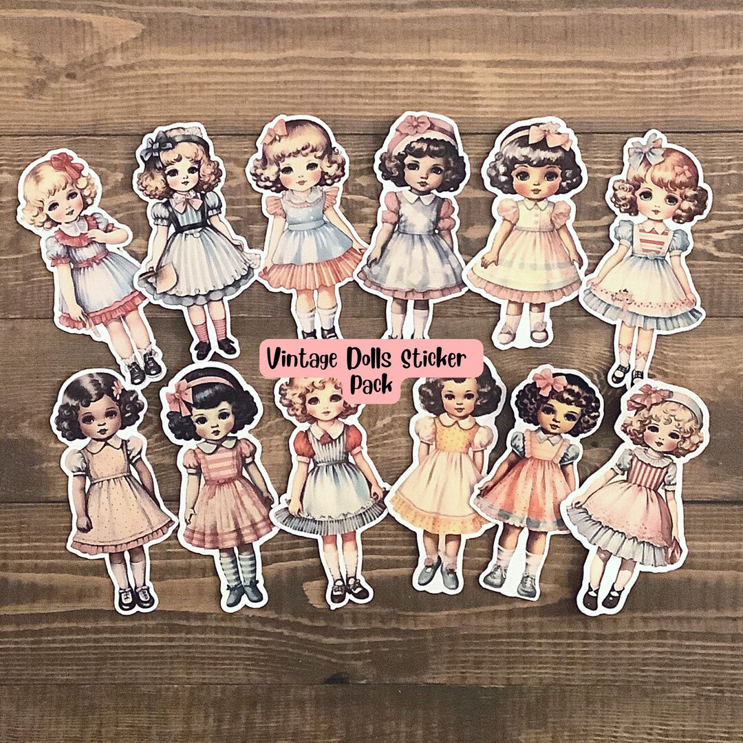 Vintage Dolls Sticker Pack Junk Journal Kit Scrapbooking - Etsy