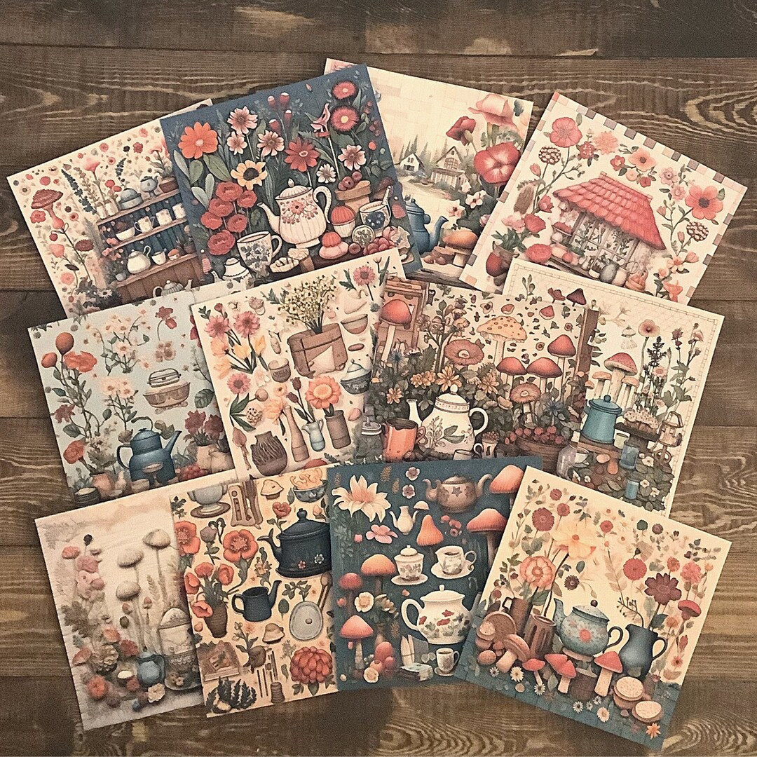 Cottage Core Themed Journal Cards, Atc's, Art Cards, Country Cottage ...