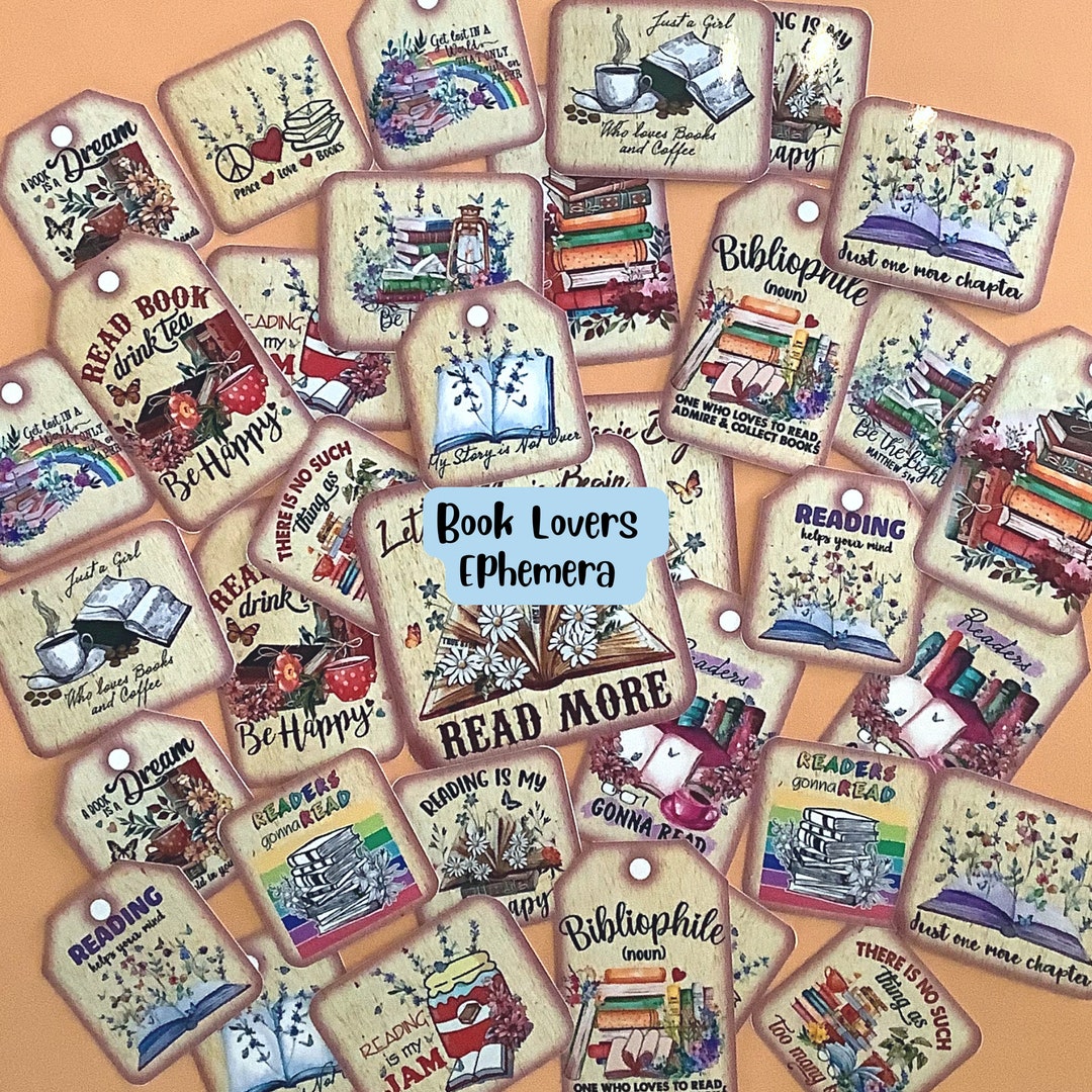 34 Piece Book Themed Ephemera Set Journal Supplies - Etsy