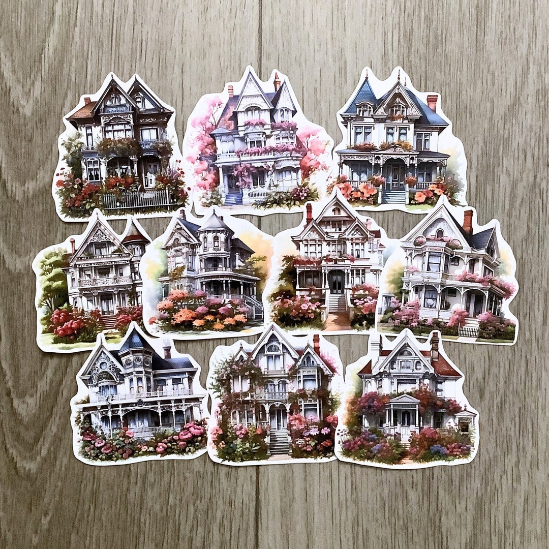 Victorian House Stickers, Junk Journal, Victorian Stickers, Journal ...
