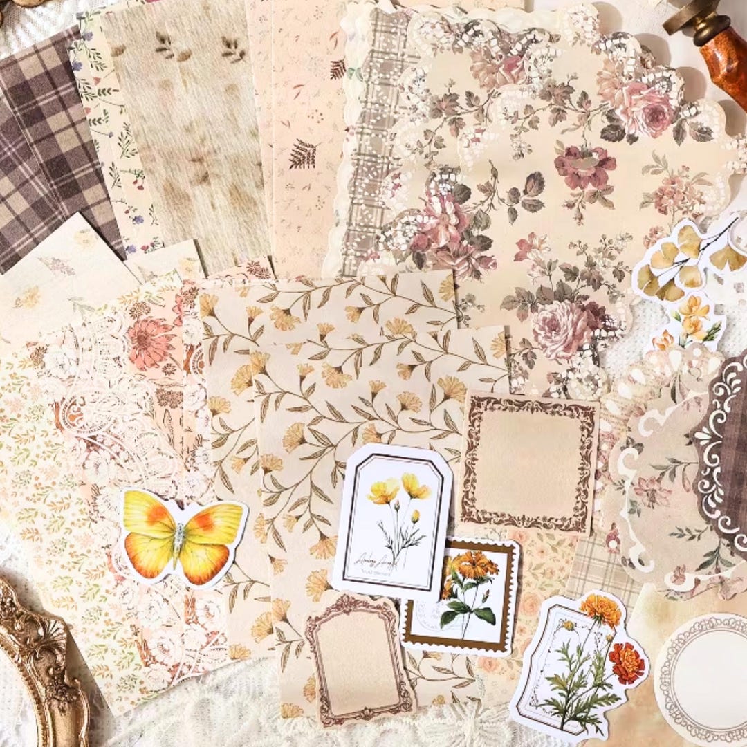 Vintage Junk Journal Ephemera, Assorted Scrapbook Ephemera, Scrapbook ...