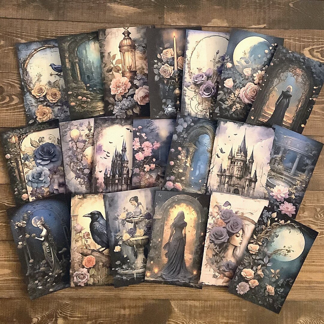 21 Piece Gothic Garden Themed Journal Cards, Atc's, Gothic Journal ...