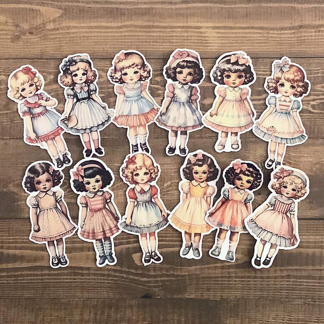 Vintage Dolls Sticker Pack, Junk Journal Kit, Scrapbooking, Girl ...
