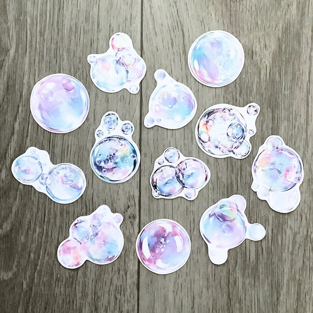Pastel Bubbles Sticker Pack, Junk Journal, Bubble Stickers, Journal ...