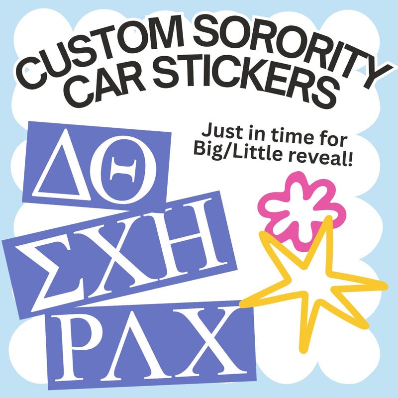 Custom Greek Letters Decals - Etsy