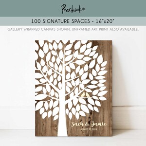 Wedding Tree Guest Book | Guestbook Alternative Canvas | Rustic Tree ...