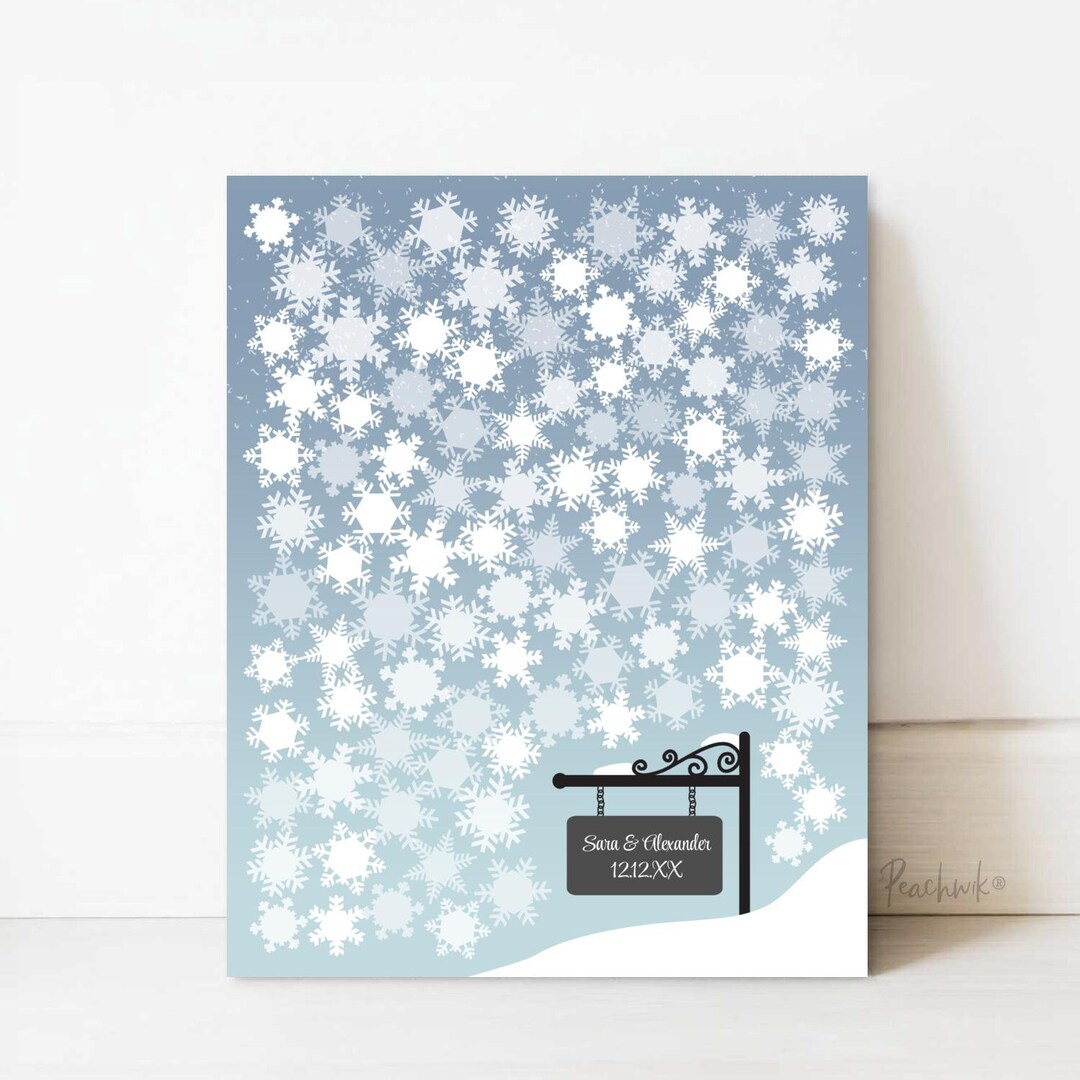 Snowflake Guest Book | Snow Guestbook Alternative | Winter Wedding ...