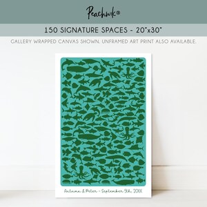 Ocean Guest Book Alternative | Fish Guestbook Canvas | Nautical Wedding ...
