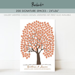 Wedding Tree Guest Book | Guestbook Alternative Canvas | Rustic Burlap ...