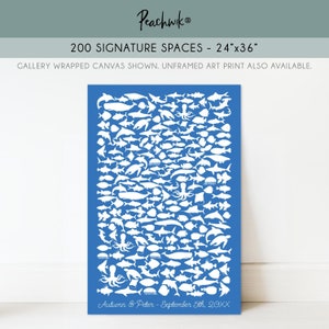 Ocean Guest Book Alternative | Fish Guestbook Canvas | Nautical Wedding ...