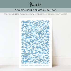Ocean Guest Book Alternative | Fish Guestbook Canvas | Nautical Wedding ...