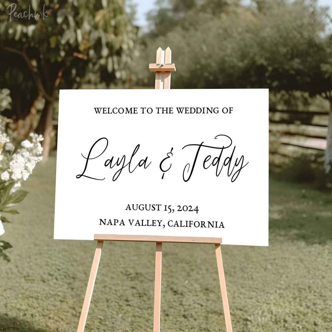 Wedding Welcome Sign - Minimalist Wedding Sign - Welcome to Our Wedding ...