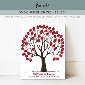Wedding Tree Guest Book | Guestbook Alternative Canvas | Rustic Burlap ...