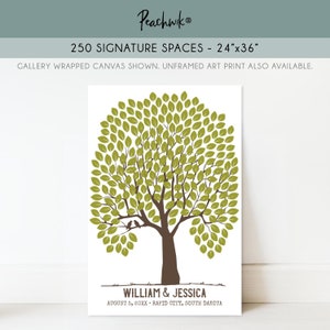 Wedding Tree Guest Book | Guestbook Alternative Canvas | Rustic Burlap ...