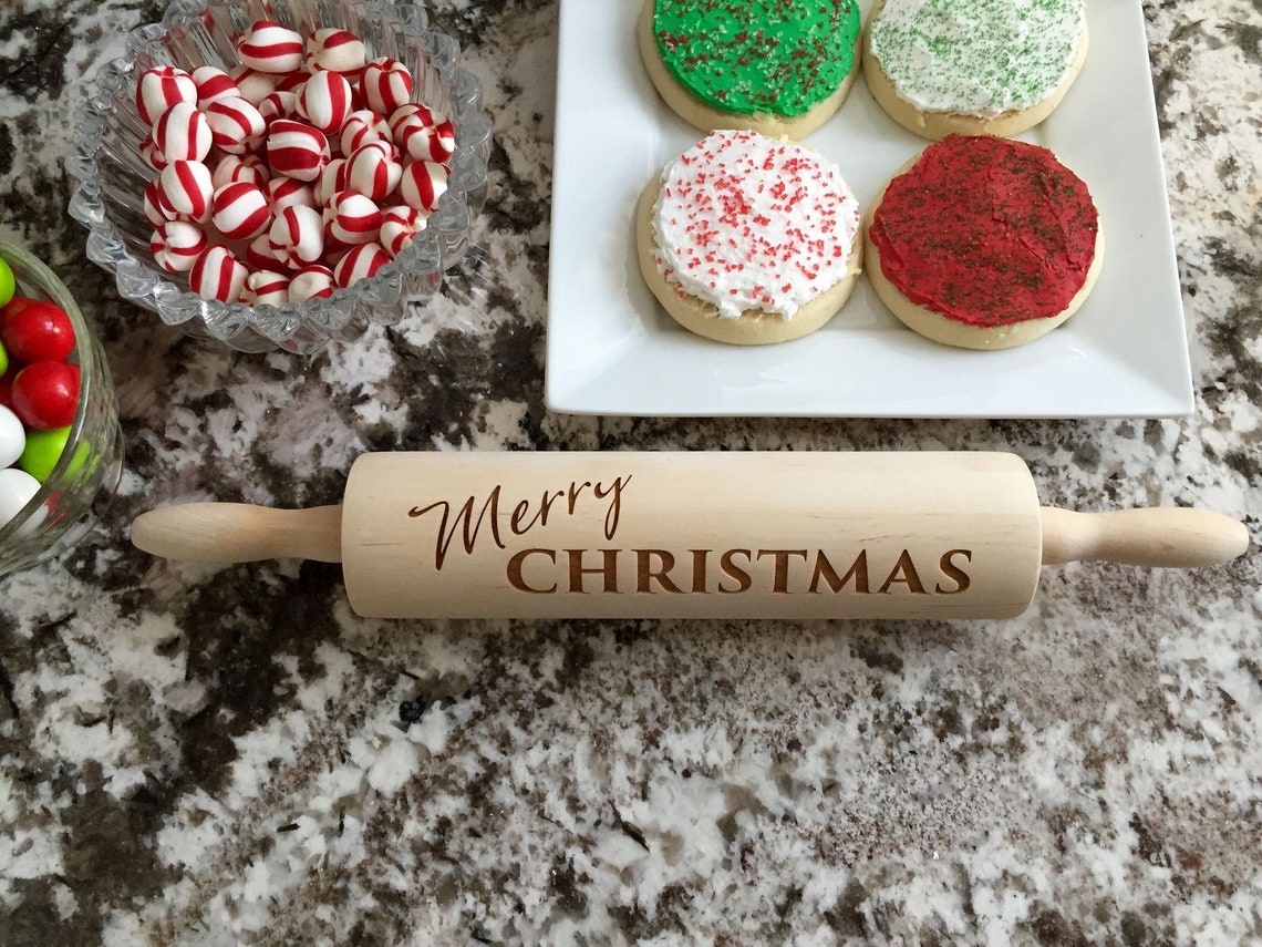 Personalized Engraved Christmas Rolling Pin Wood Rolling Pin - Etsy