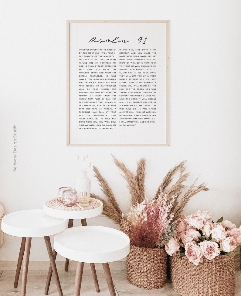 Psalm 91 Scripture Wall Art Instant Download Christian - Etsy