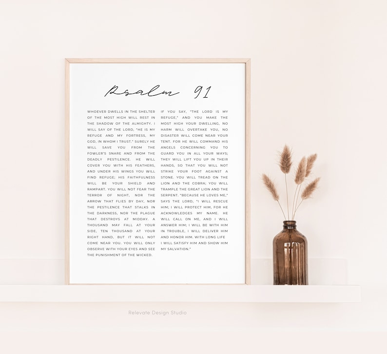 Psalm 91 Scripture Wall Art Instant Download Christian - Etsy