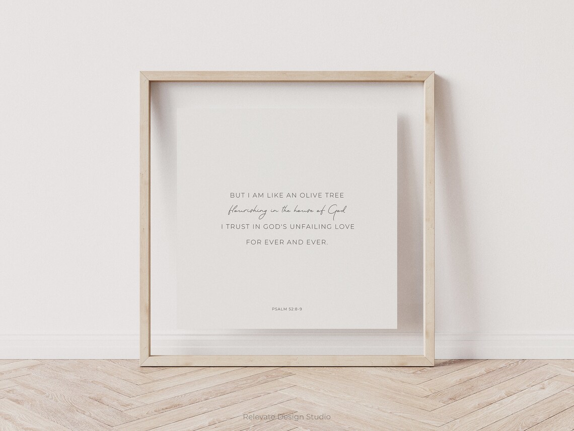 Psalm 52:8-9 Scripture Wall Art Instant Download Christian - Etsy