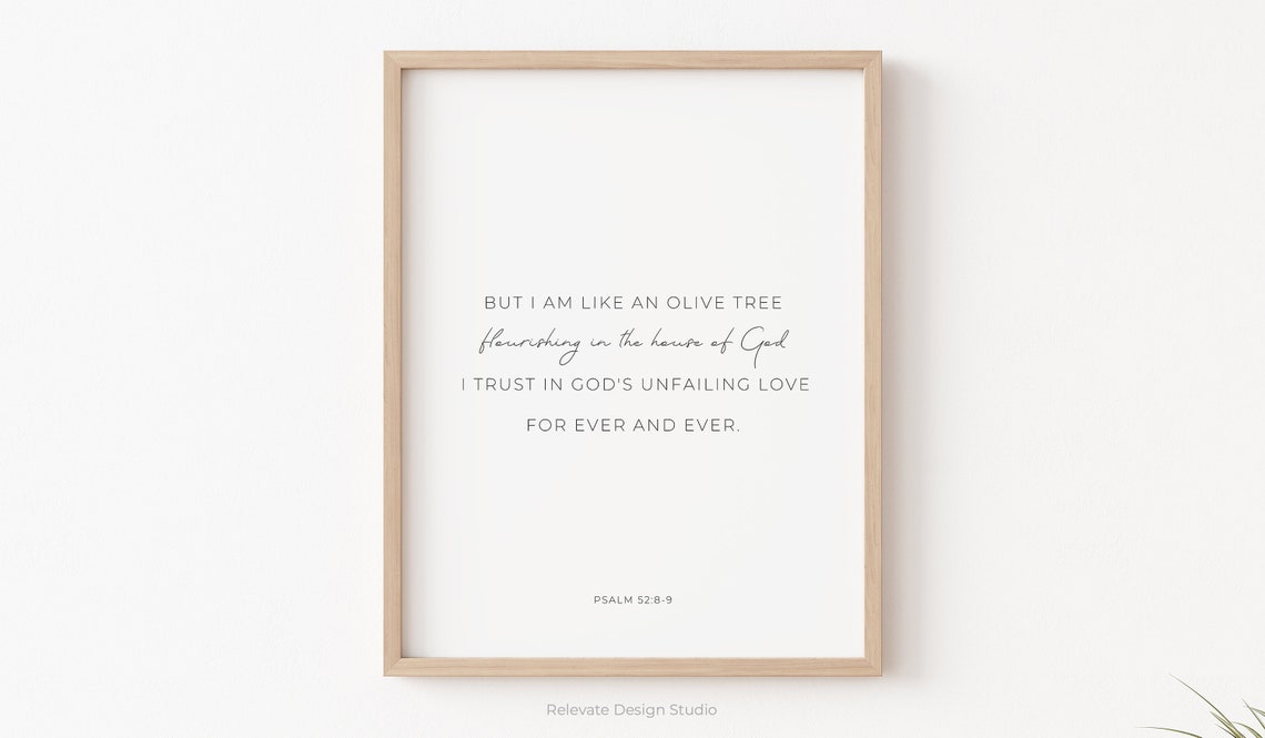 Psalm 52:8-9 Scripture Wall Art Instant Download Christian - Etsy