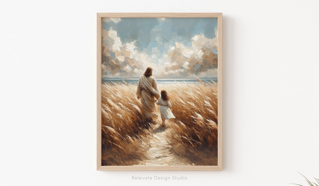 Walking With Christ Instant Download Jesus Wall Art Christian Wall Art Jesus Painting Jesus ...