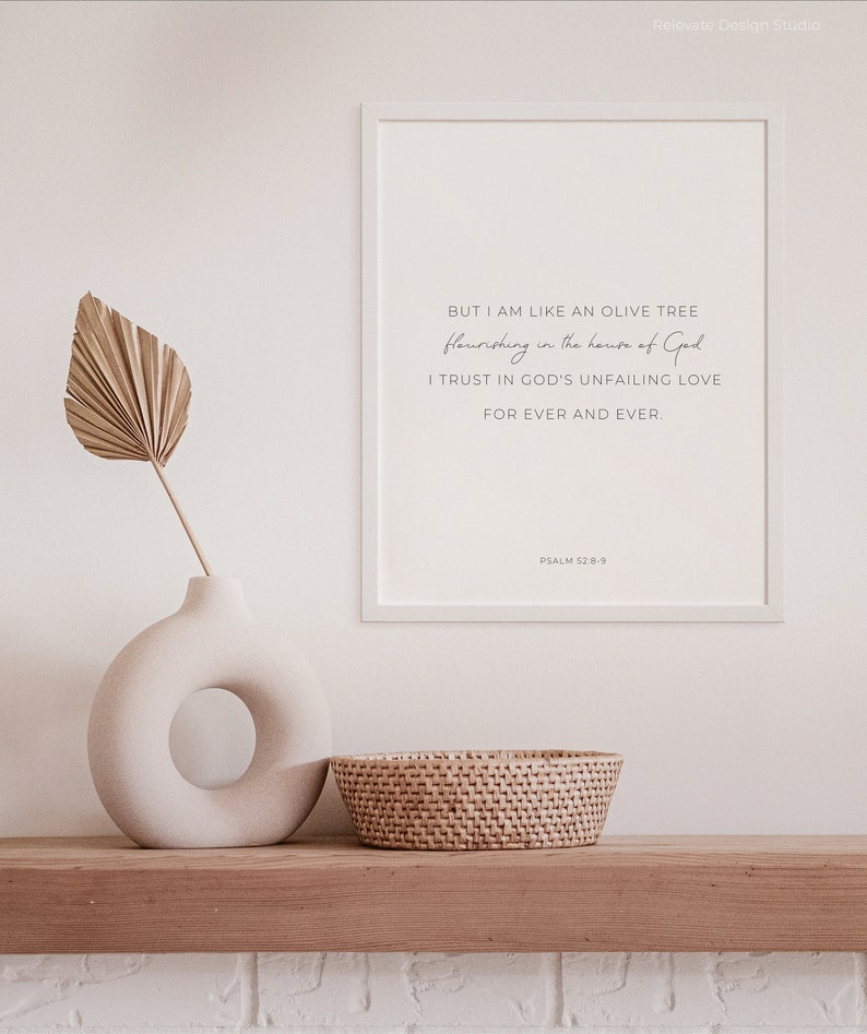 Psalm 52:8-9 Scripture Wall Art Instant Download Christian - Etsy