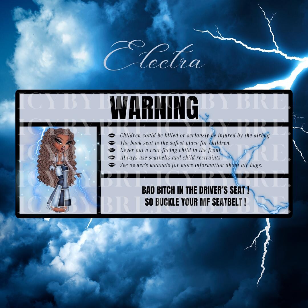 Electra Bratty Car Warning Sticker - Etsy