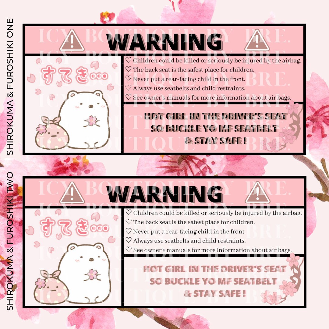 Cute Polar Bear Car Warning Sticker - Etsy