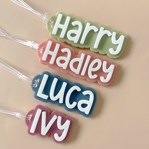 3D Personalised Name Bag Tag, Colourful Bag Tag, Custom Name Keyring - Etsy