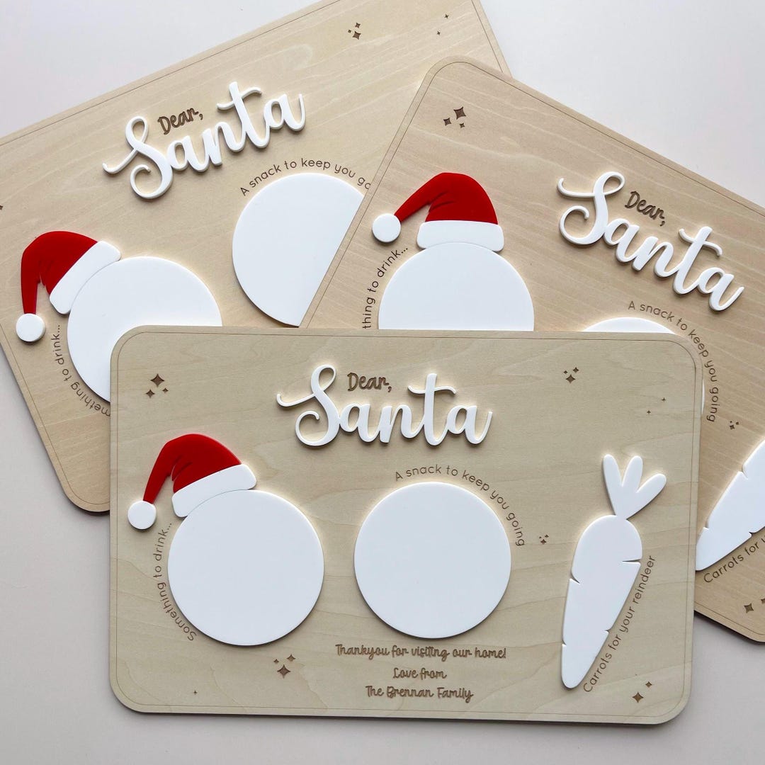 Santa Treat Board With Hat, Snack Tray, Christmas Cookies for Santa ...