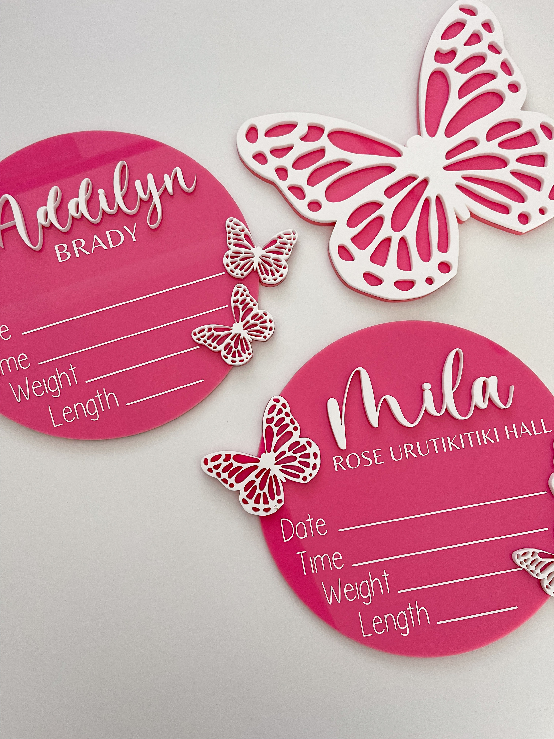 Butterfly Birth Announcement Sign Baby Plaque Disc - Etsy