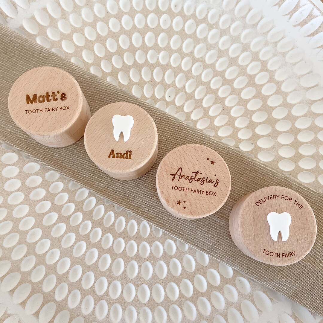 Tooth Fairy Box, Engraved Personalised Keepsake Box, Trinket, Natural ...