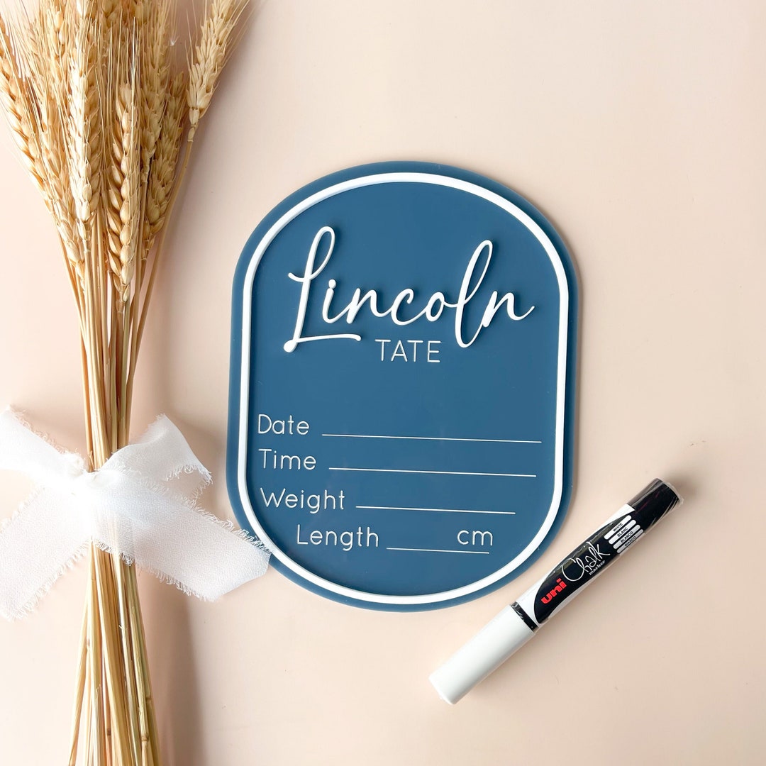 Oval Border Birth Announcement & Information, Boy Birth Announcement ...