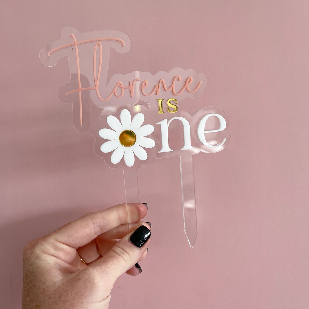 Daisy one Cake Topper Personalised Custom Acrylic - Etsy