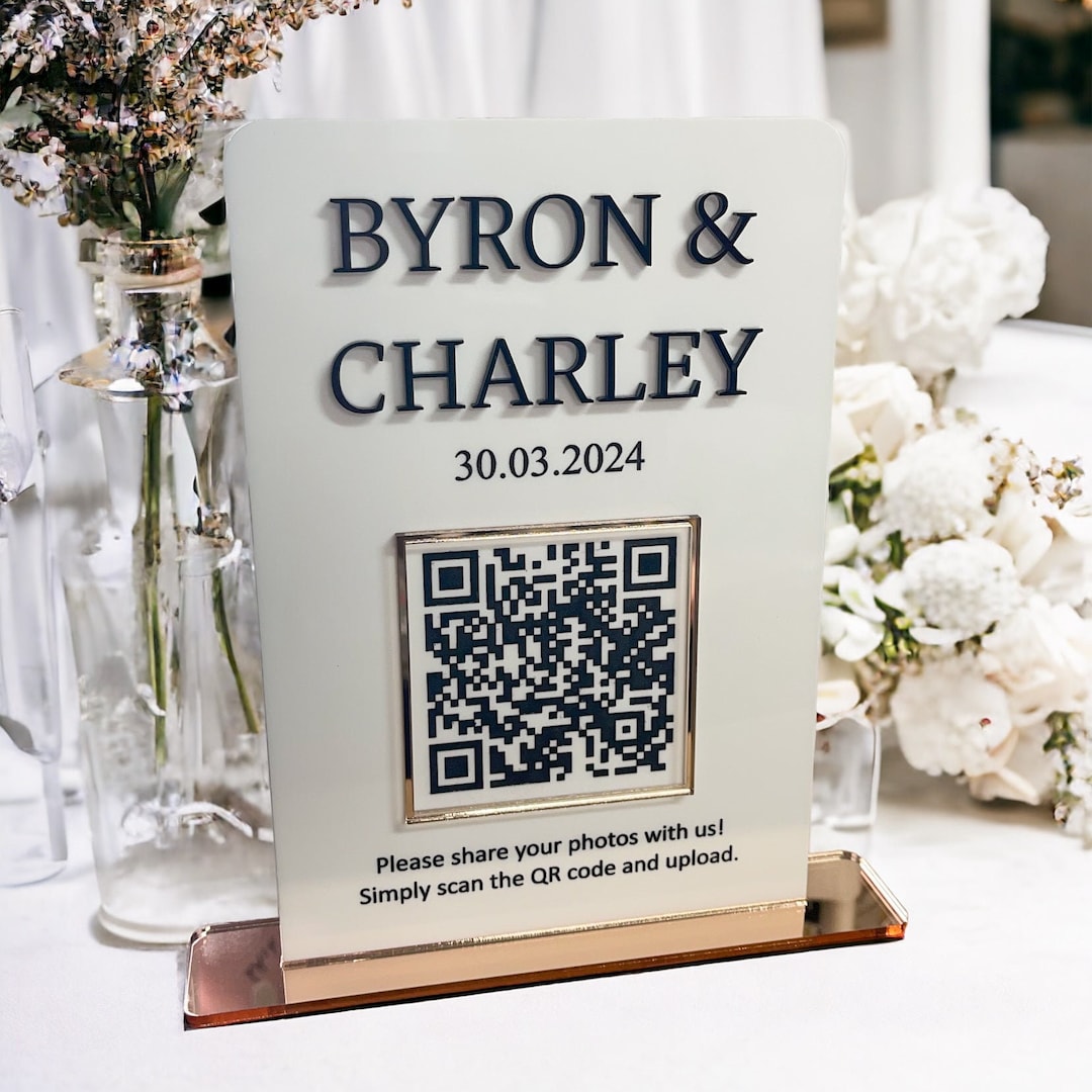 Customised QR Wedding Photo App Sign, Acrylic Display, Camera App - Etsy