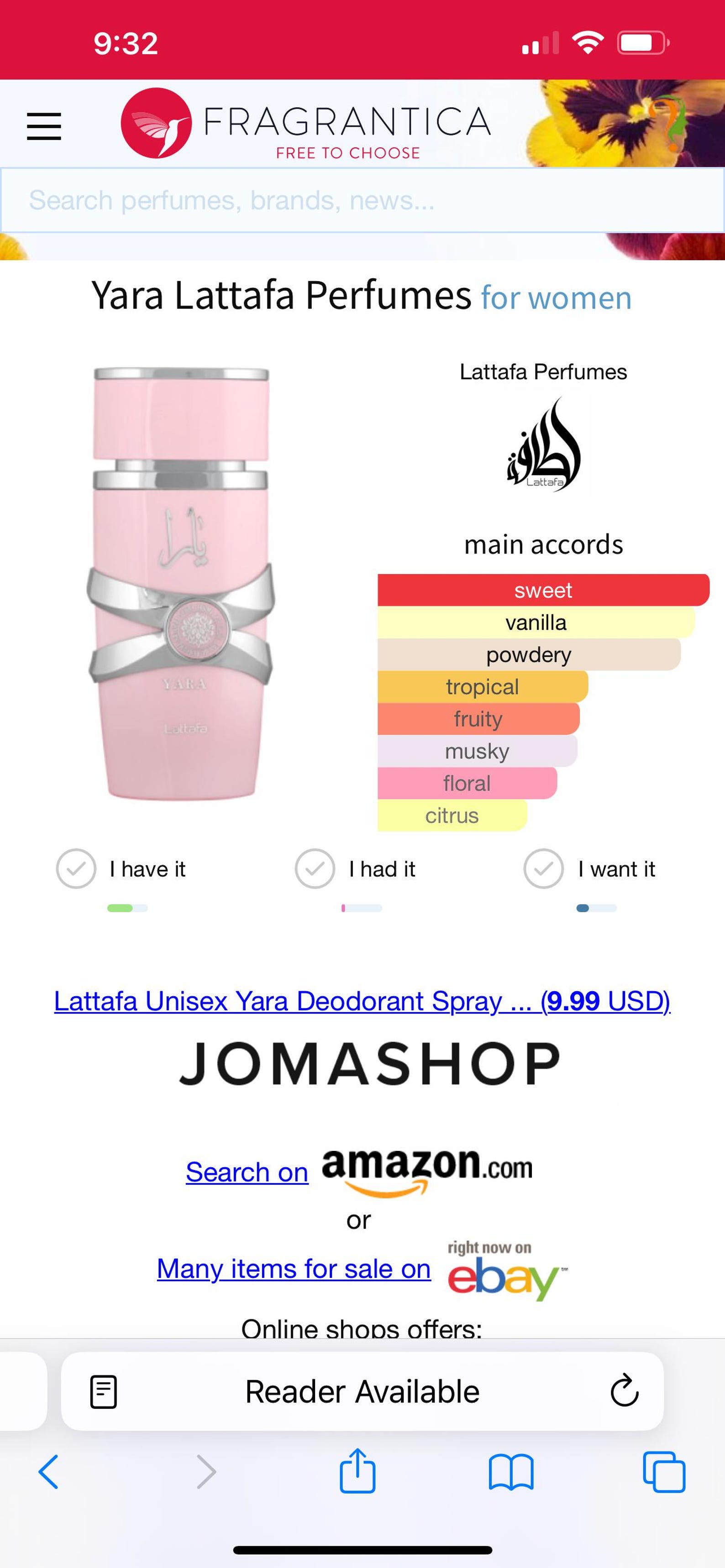 Yara Lattafa Perfumes 2ml Sample - Etsy