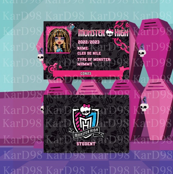 CLEO Monsterhigh Student ID Cards Downloadable Files/carnets - Etsy