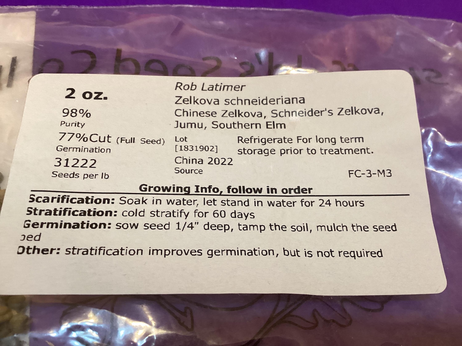 Southern Elm Tree Seeds (ZELKOVA SCHNEIDERIANA) (schneider’s Zelkova ...