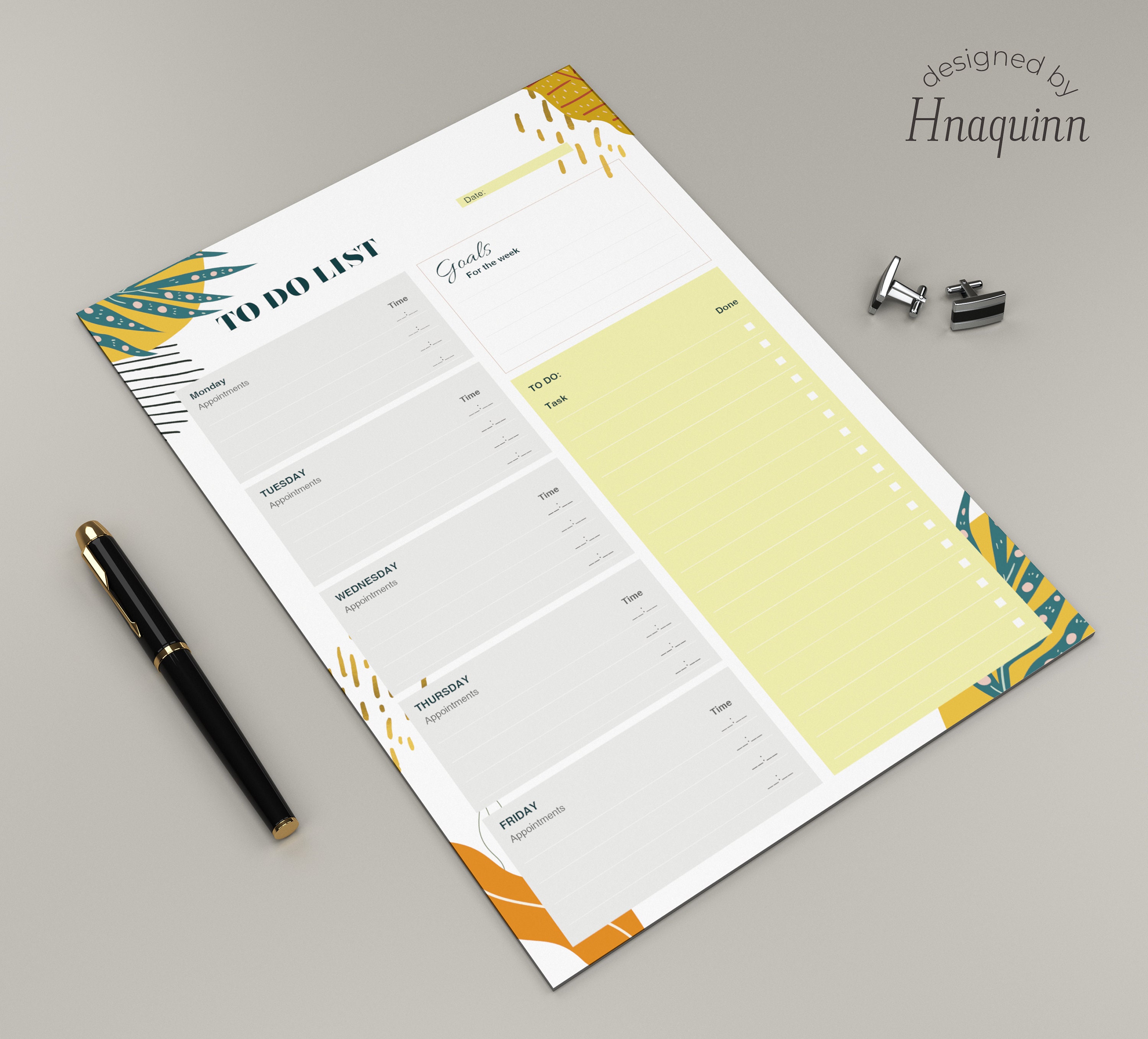 Tropical Digital Planner Template Digital Planner Template Daily ...