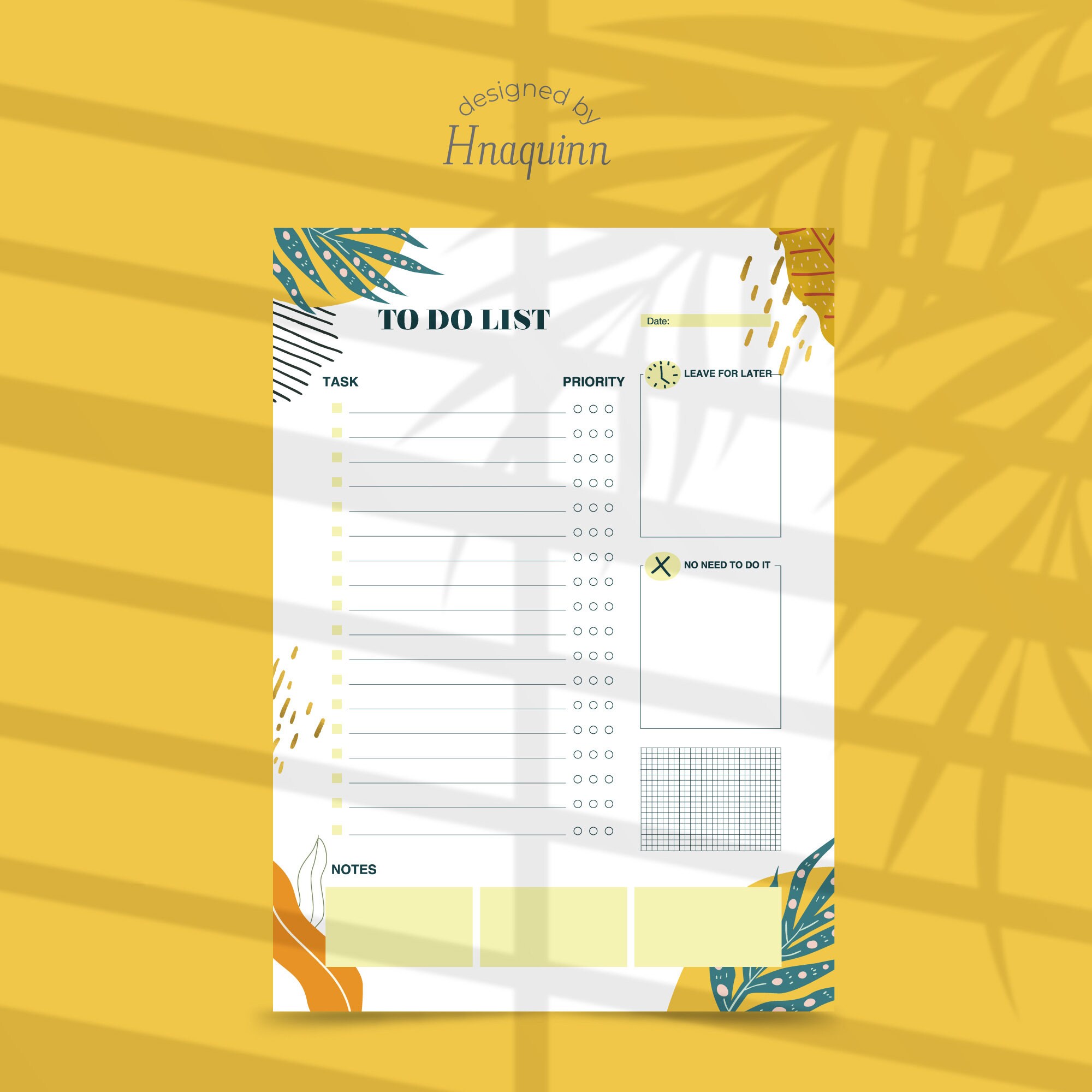 Tropical Digital Planner Template Digital Planner Template Daily ...