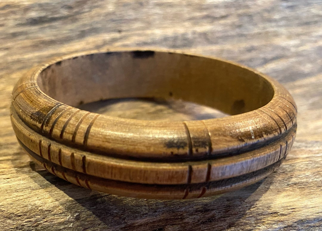 Carved Wood Bangle - Etsy