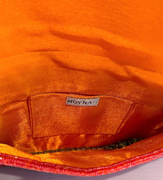 Moyna Orange Orange Hand Beaded Clutch - Gem