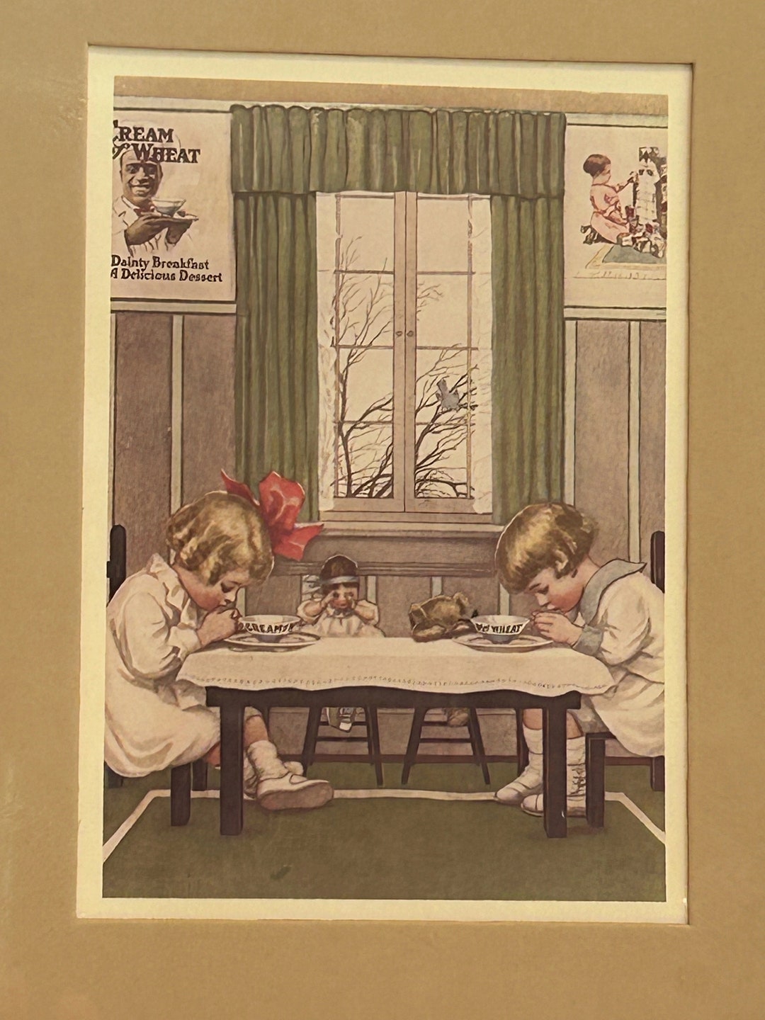 Vintage “cream of Wheat, Saying Grace” Advertisement Lithograph by ...