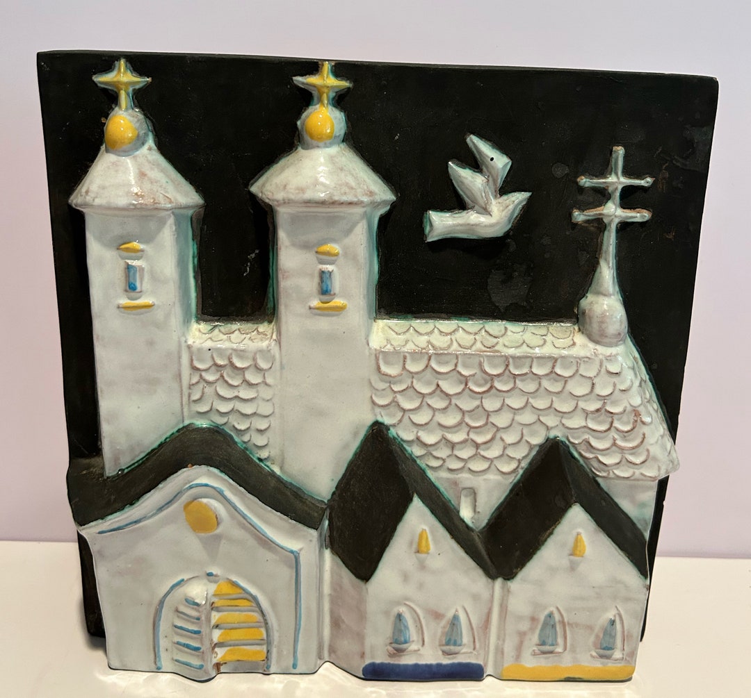 Vintage Handmade Church Wall Art Pottery - Etsy
