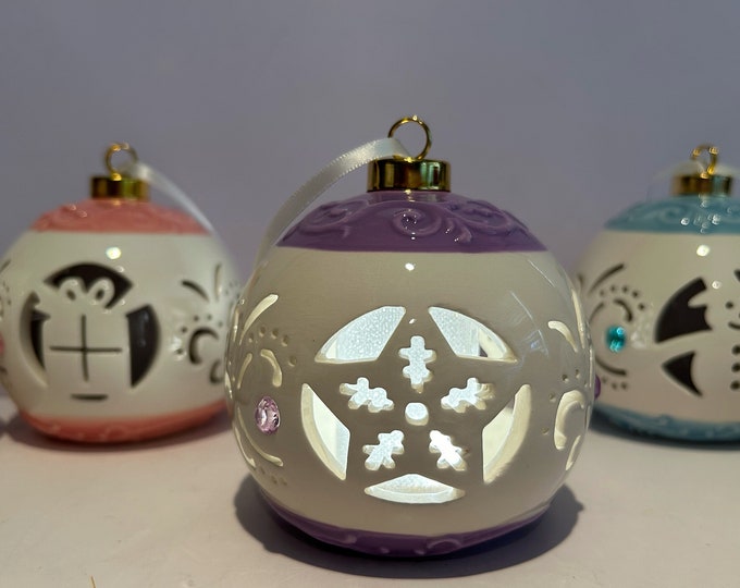 SOLD OUT! Lightscapes Holiday Cutwork Ceramic Color Changing Ornaments ...