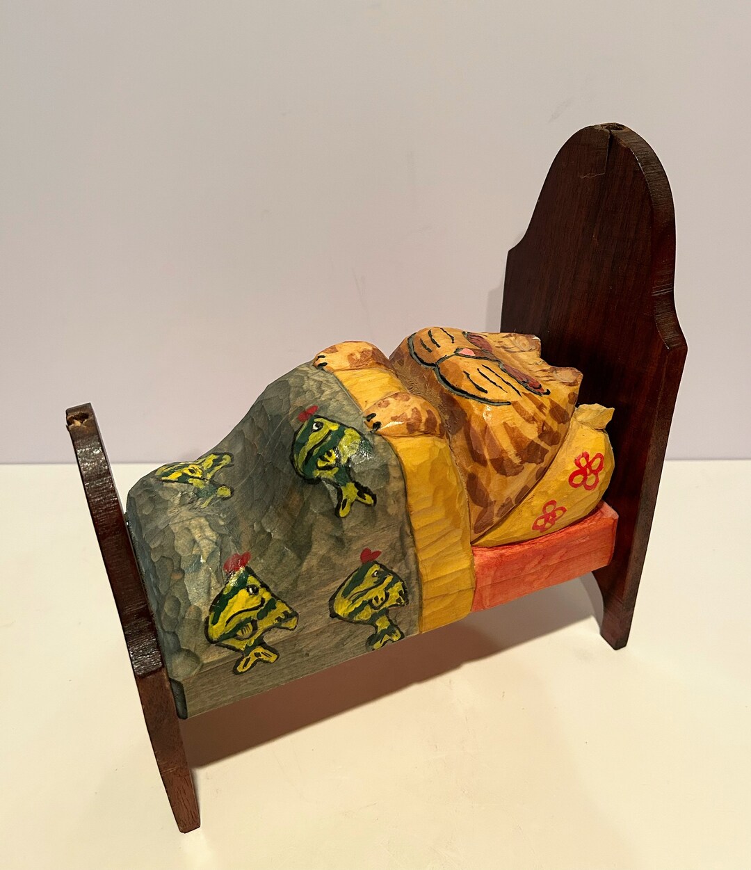 Rare Vintage Ken Briscoe Hand Carved Wood cat Nap Figure - Etsy