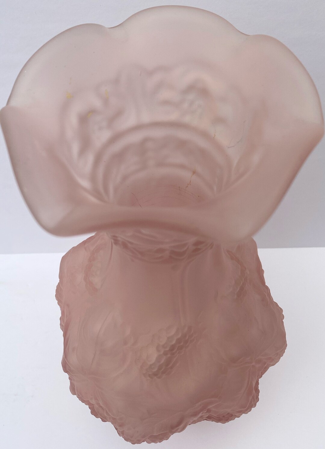 Vintage Lenox Imperial Glass Pink Frosted Loganberry Vase Etsy