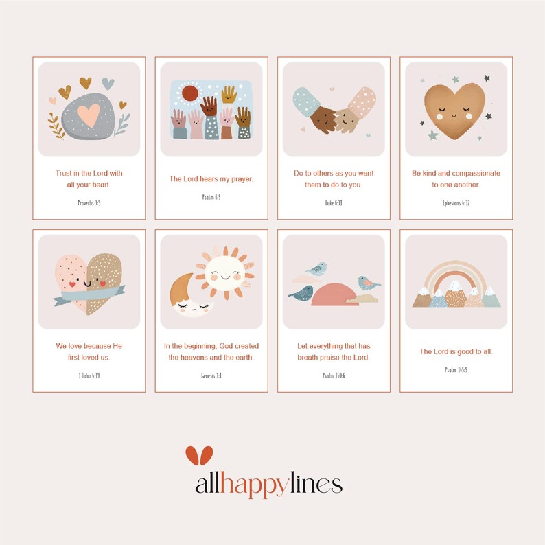 36 Printable Bible Verse Cards for Kids: Christian Scripture Study (PDF ...