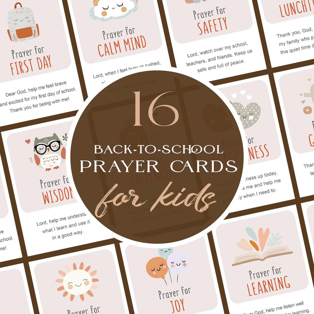 16 Printable Back-to-school Prayer Cards: Christian Kids Lunchbox Notes ...