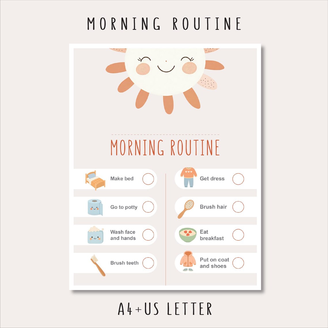 Kids Daily Routine Chart: Morning & Evening Checklist (digital Download ...